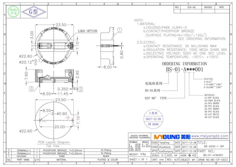 MYOUNG BS-01-A1BJ001 technical document page