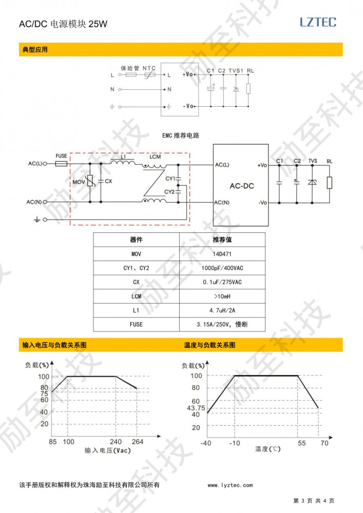LH25 series datasheet page 3