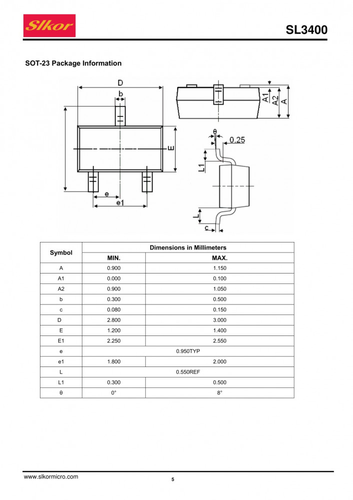 SL3400 datasheet page 5