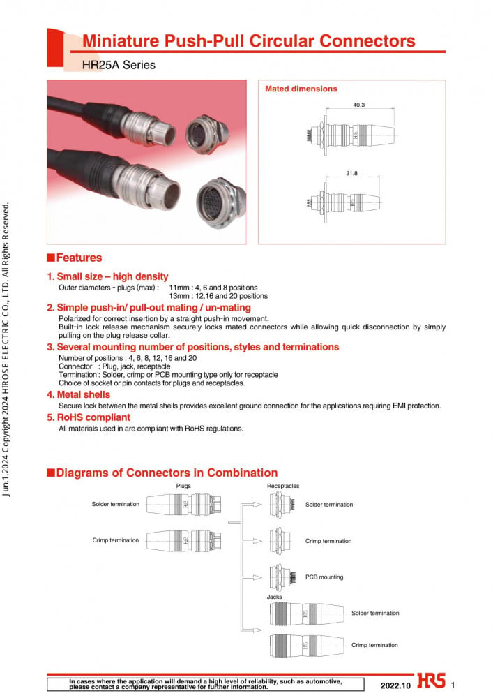 HR25A datasheet page 1
