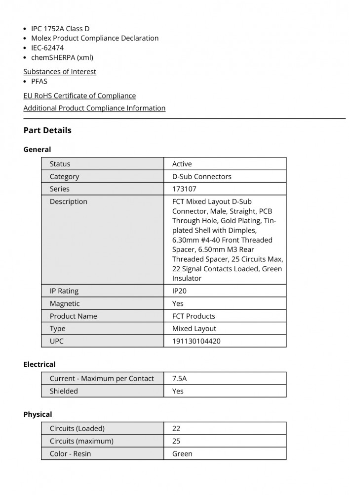 MOLEX 1731070965 technical drawing, page 2