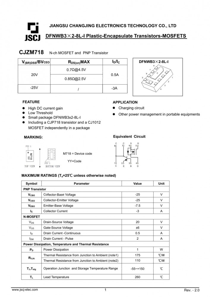 CJZM718 datasheet page 1