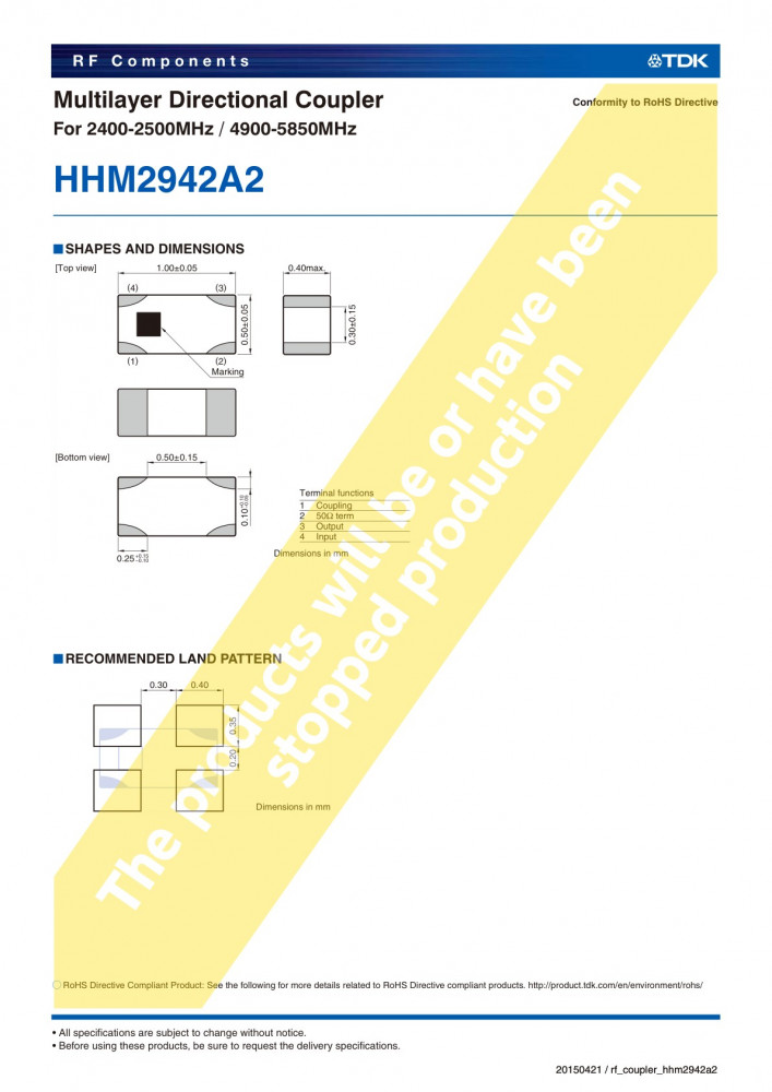 HHM2942A2 technical document, page 2