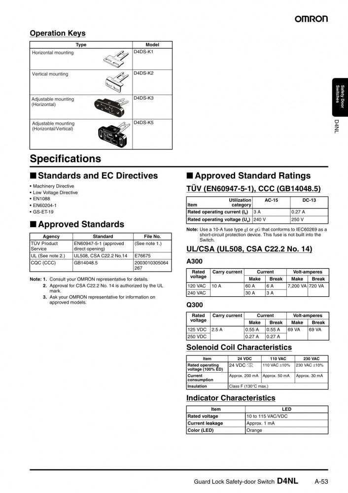 OMRON D4NL datasheet page 4