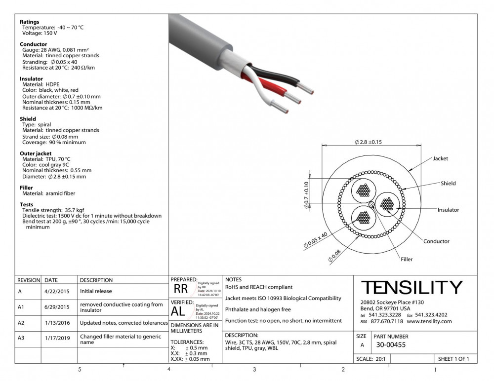 Tensility International 30-00455 product specification drawing