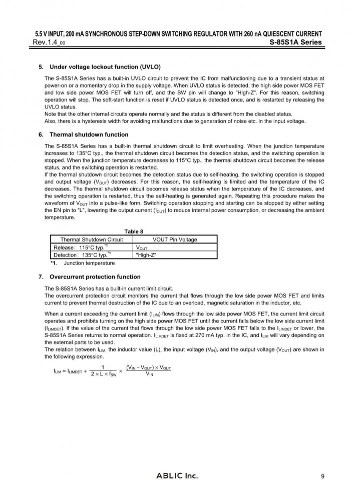 ABLIC S-85S1A datasheet page 9