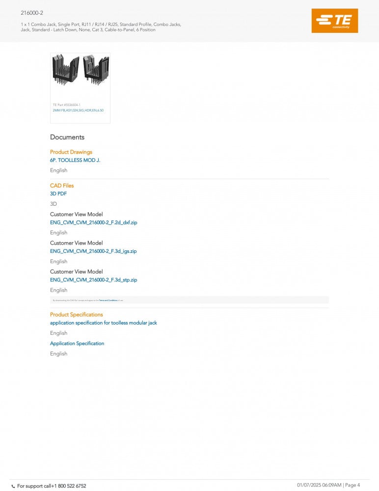 TE Connectivity 216000-2 technical document page 4