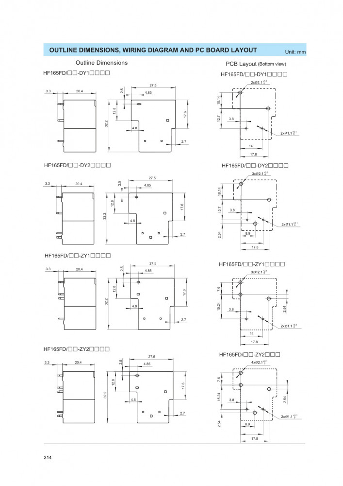 HF165FD datasheet page 3