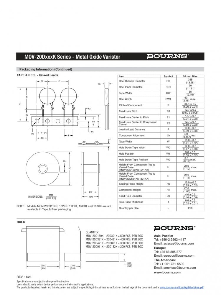 BOURNS MOV-20DxxxK datasheet page 8