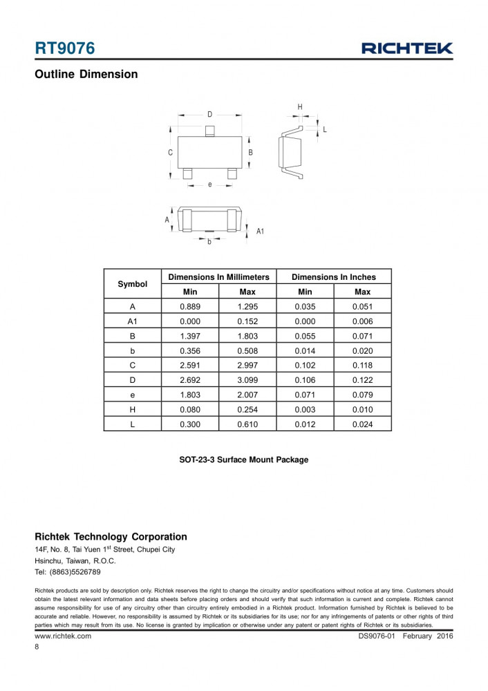 RT9076 datasheet preview, page 8