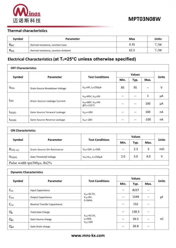 MPT03N08W datasheet page 2