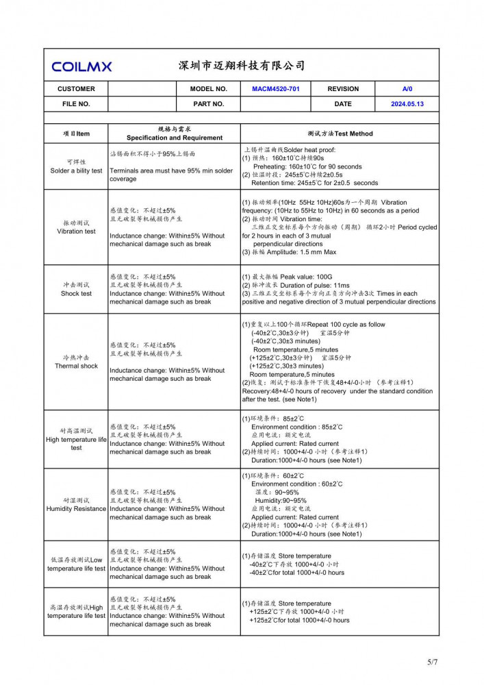 MACM4520-701 specification page 5
