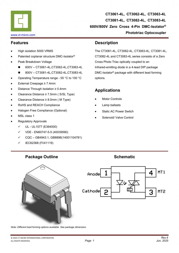 CT3082-4L datasheet page 1
