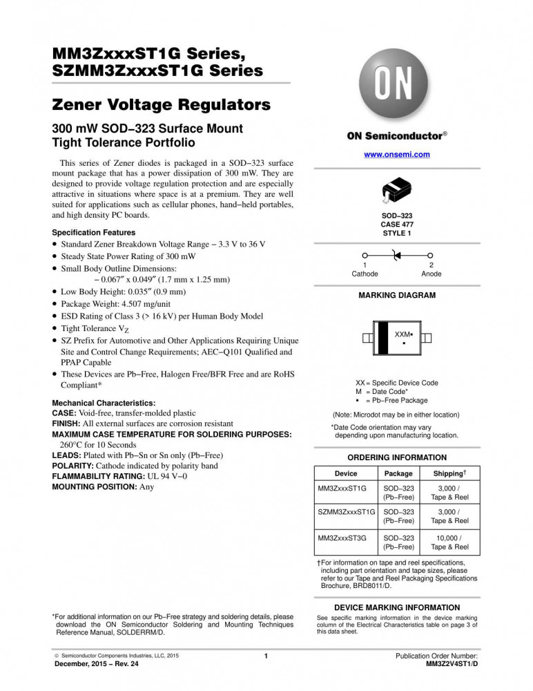 MM3Z9V1ST1G datasheet page 1
