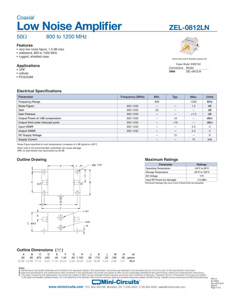 ZEL-0812LN technical document page 1