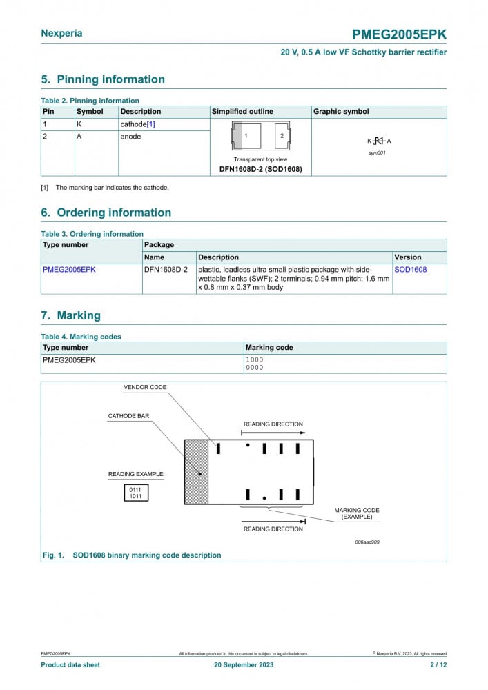 PMEG2005EPK datasheet page 2