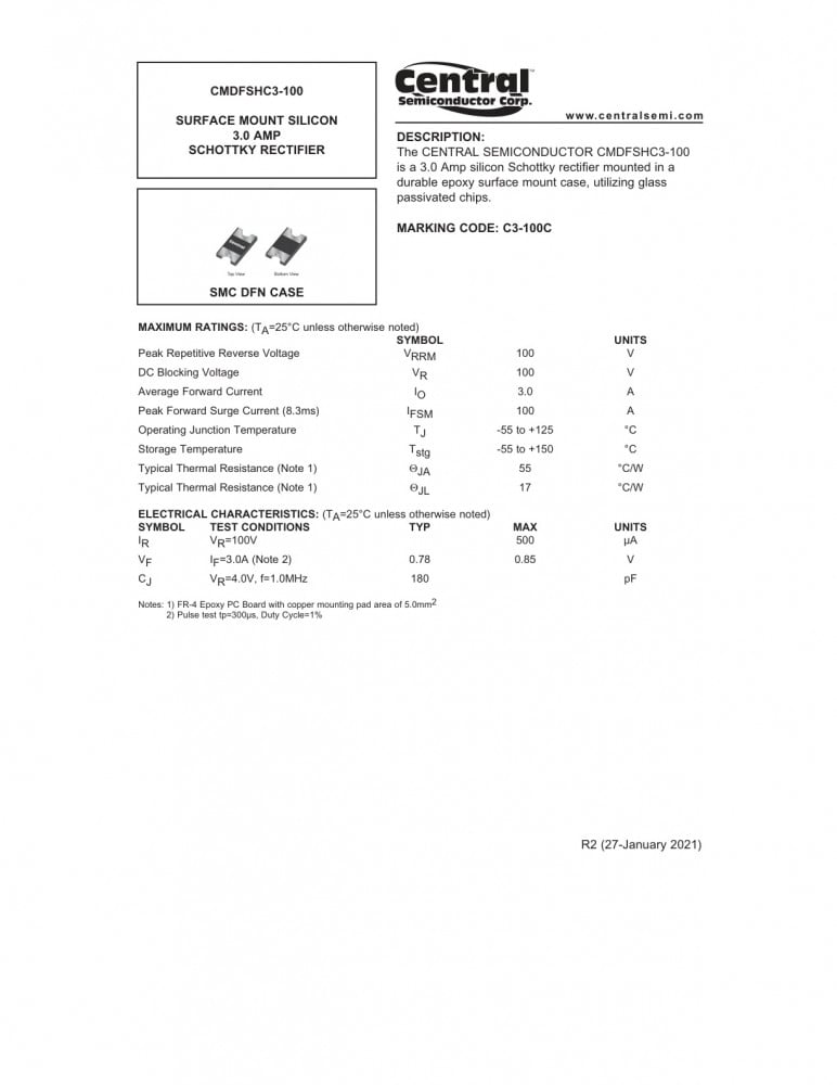 CMDFSHC3-100 datasheet page 1