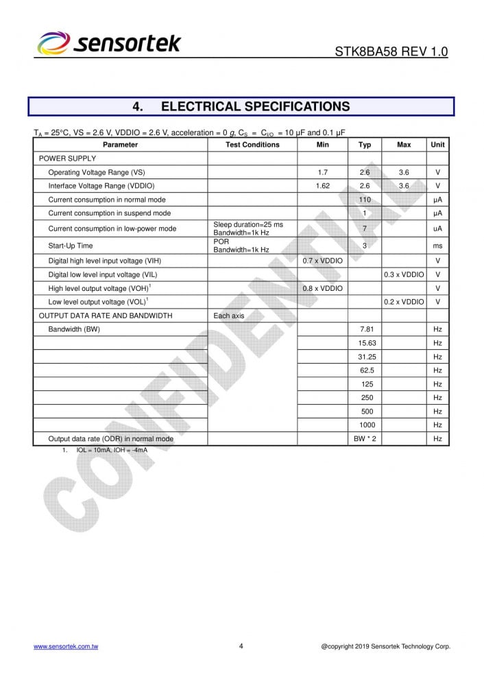 STK8BA58 datasheet page 5