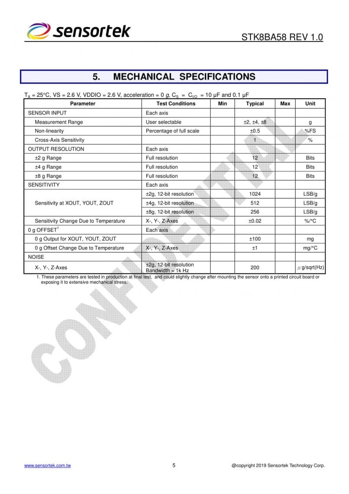 STK8BA58 datasheet page 6