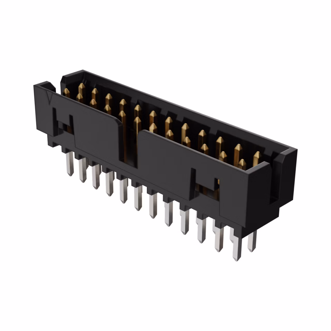 2.00mm Pitch, Milli-Grid PCB Header, Dual Row, Vertical, Through Hole, Shrouded, 24 Circuits, 0.38µm Gold (Au) Plating, 3.50mm Tail Length, Dual Side Slots, Dual Friction Locks, Center Polarization, Tube for sale