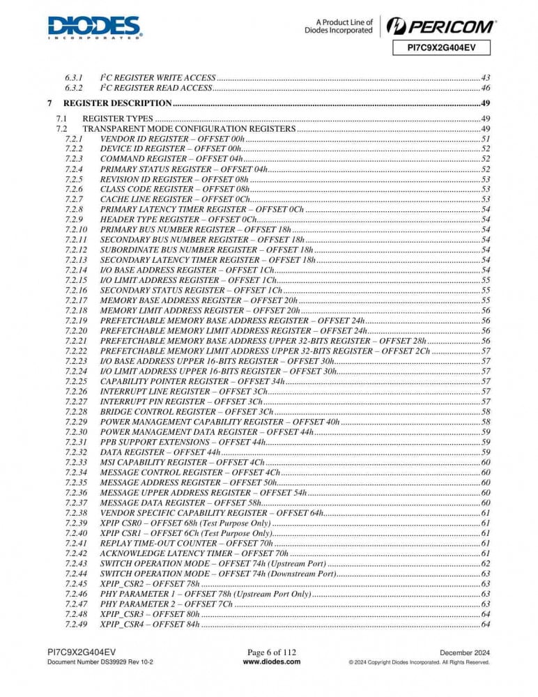 PI7C9X2G404EV datasheet page 6
