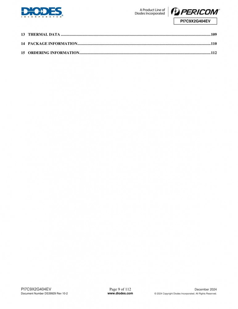 PI7C9X2G404EV datasheet page 9