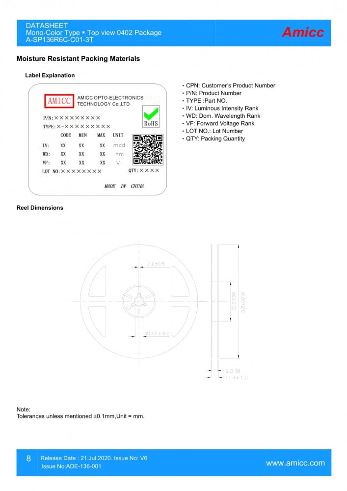 A-SP136R6C-C01-3T datasheet page 8