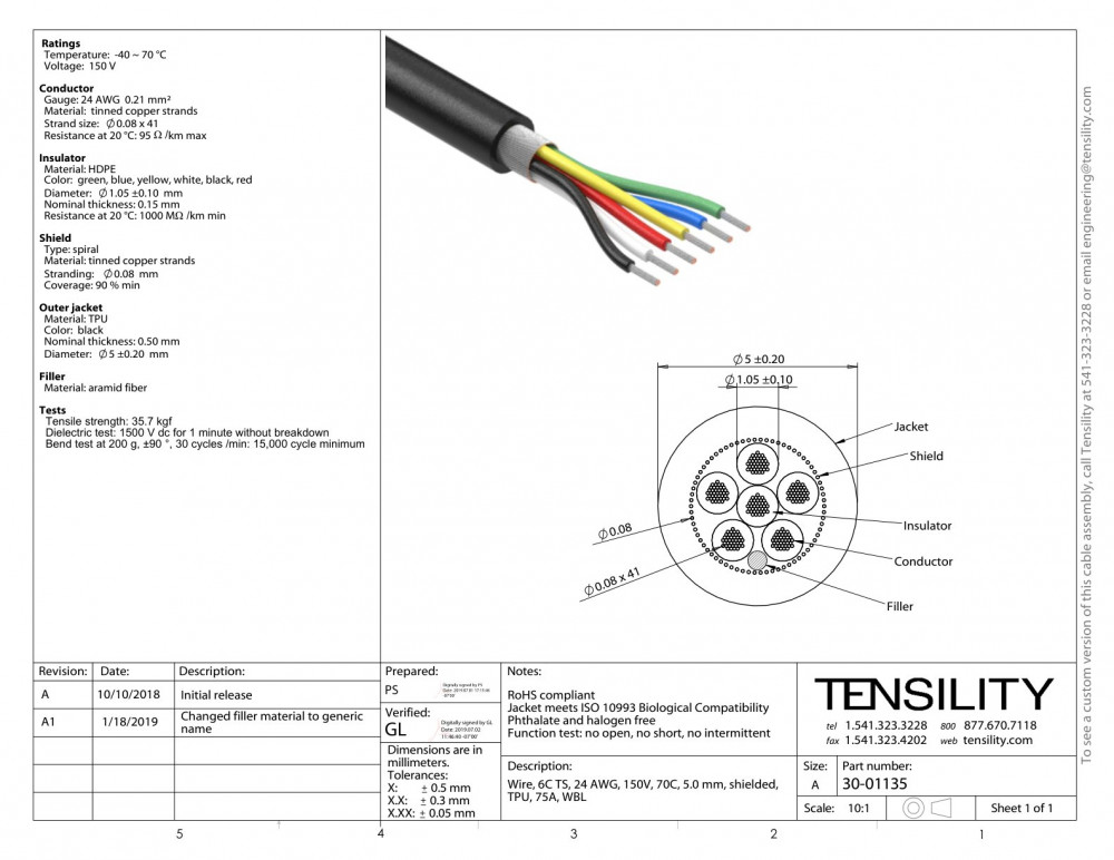 Tensility International 30-01135 product drawing
