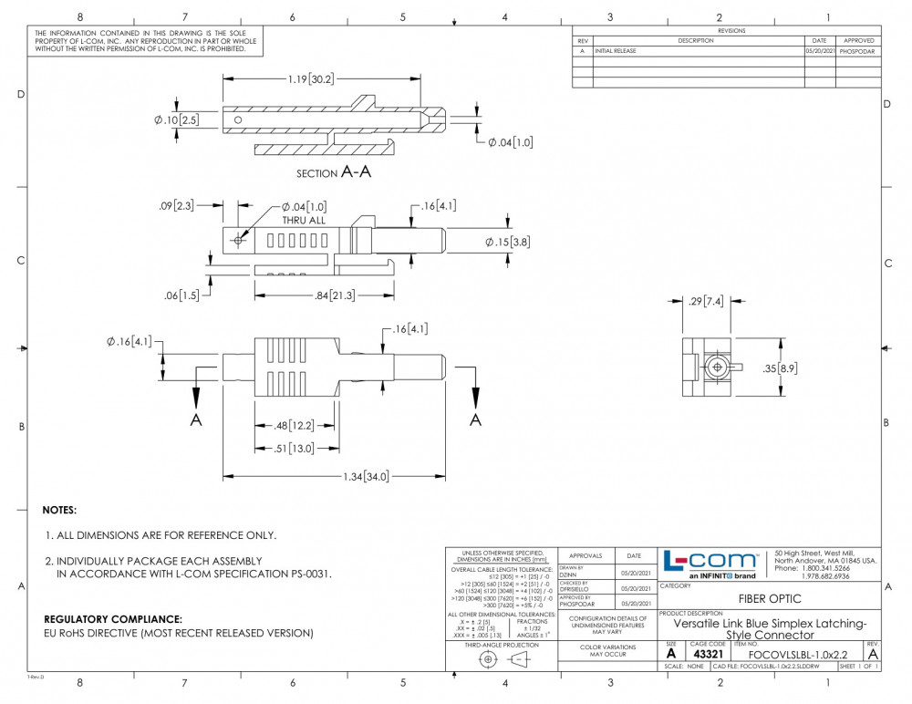 FOCOVLSLBL-1.0X2.2 technical document preview