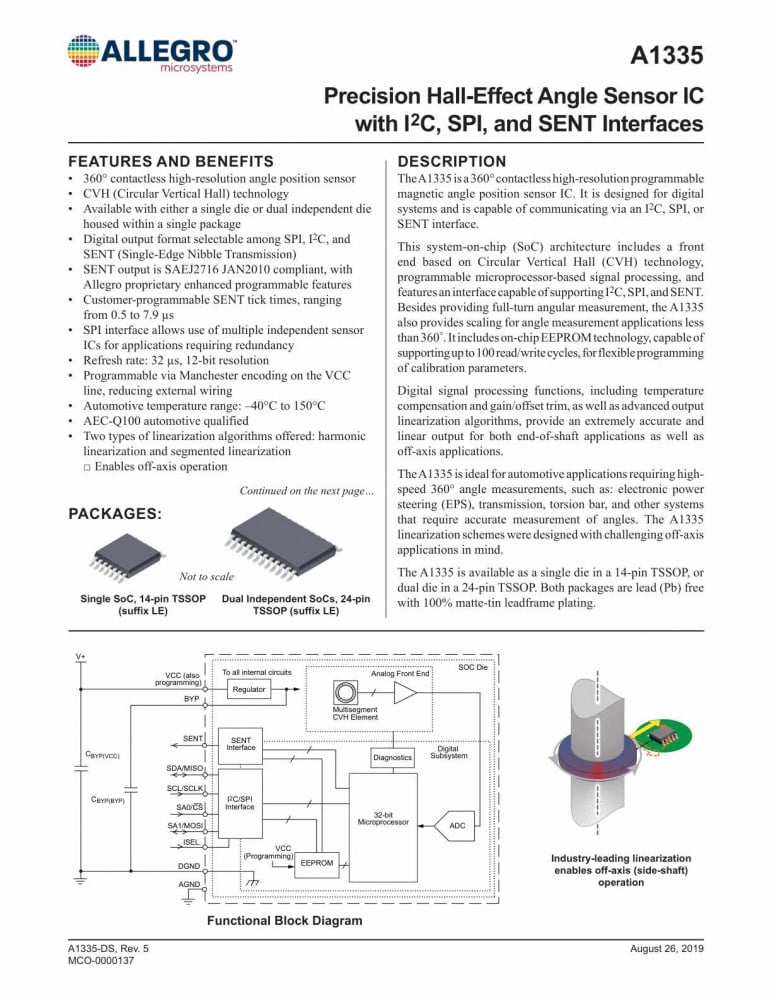 A1335 datasheet page 1