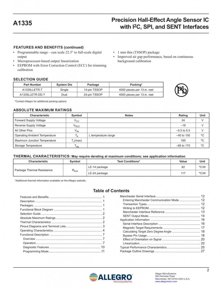 A1335 datasheet page 2