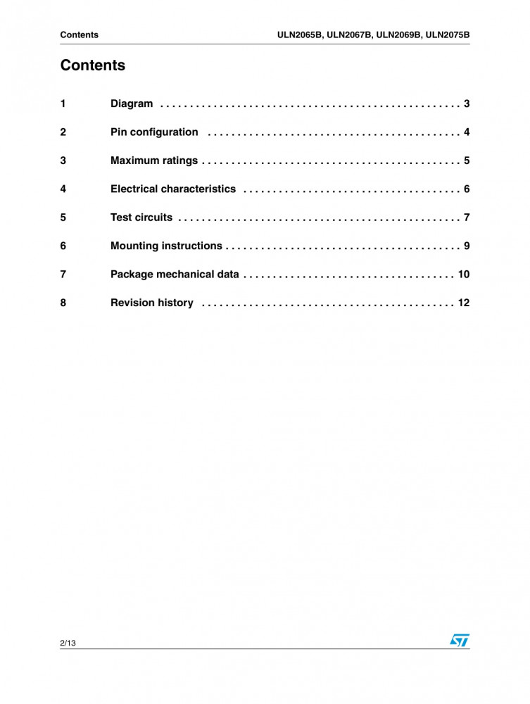 ULN2065B datasheet page 2