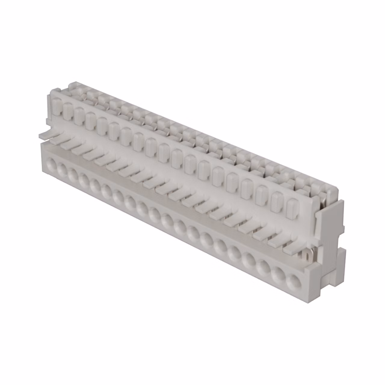 Appli-Mate RAST 2.5 IDT Housing, 2.50mm Pitch, with Side Latches, Female, 20 Circuits, Position Keys A & U Removed, Polarizing Ribs Between 1/2 and 18/19 for sale