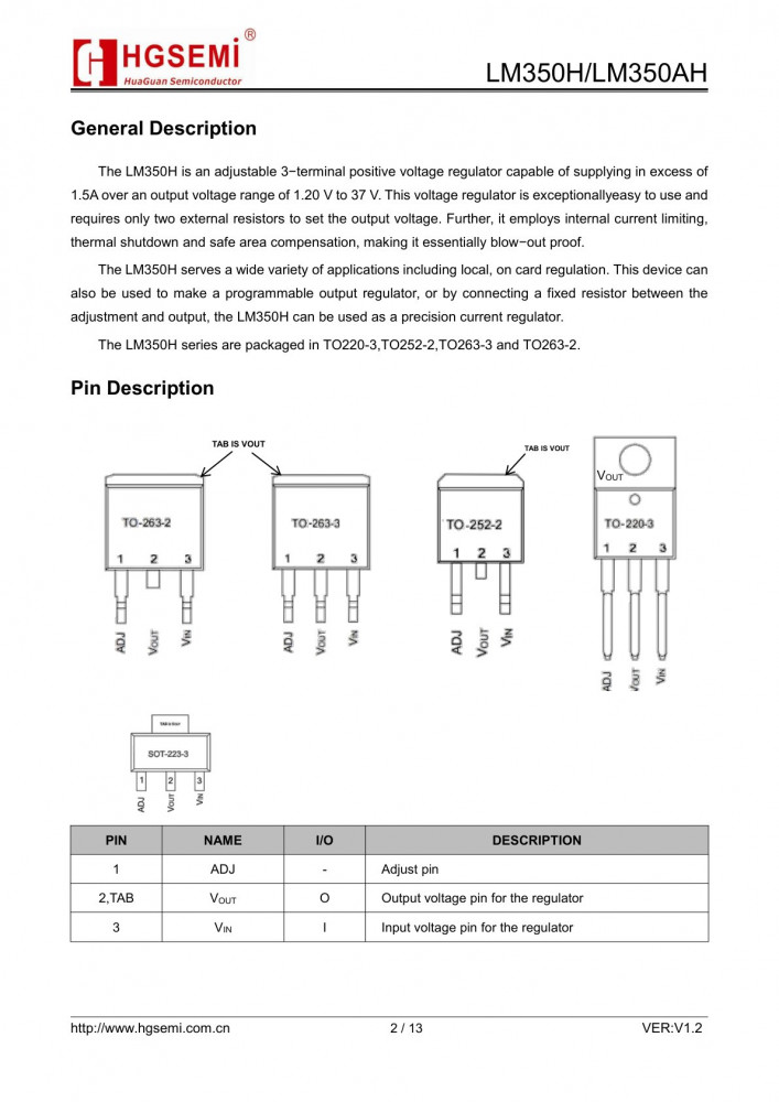 LM350AHT/HG datasheet page 2