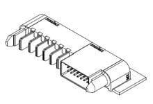 EXTreme Ten60Power Right-Angle Receptacle with Side Guides, 24 Signal Circuits, 6 Power Circuits