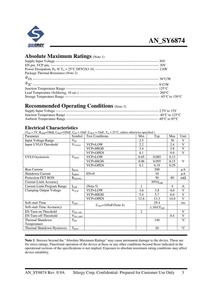 SY6874DBC datasheet page 3
