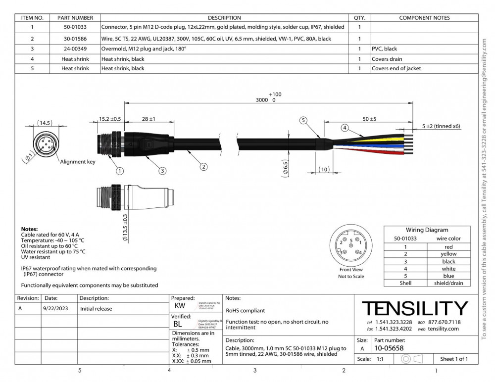 Technical drawing for Tensility International 10-05658