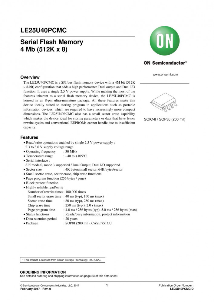 LE25U40PCMC datasheet page 2