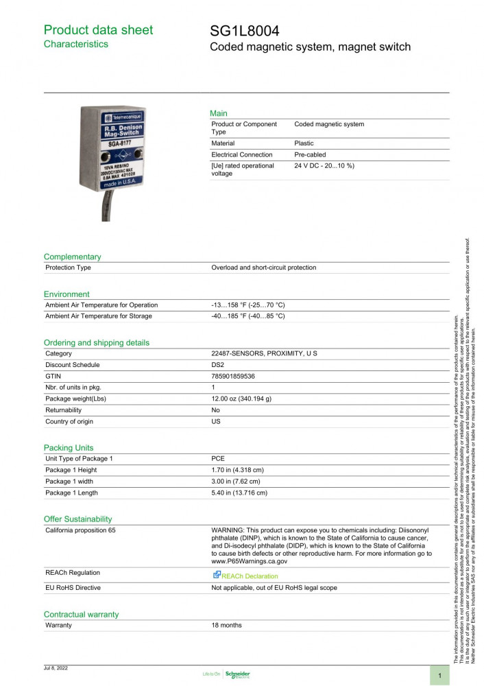 SG1L8004 technical document page