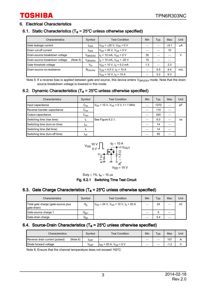 TPN6R303NC datasheet page 3