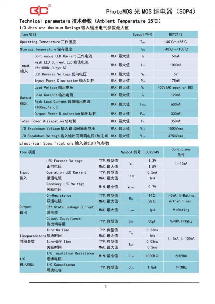 BCY214S datasheet page 2