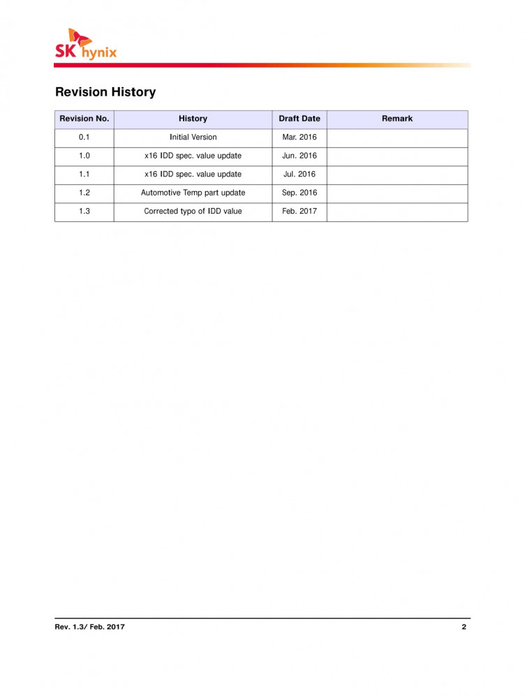 H5TC4G63EFR-RDAR datasheet page 2