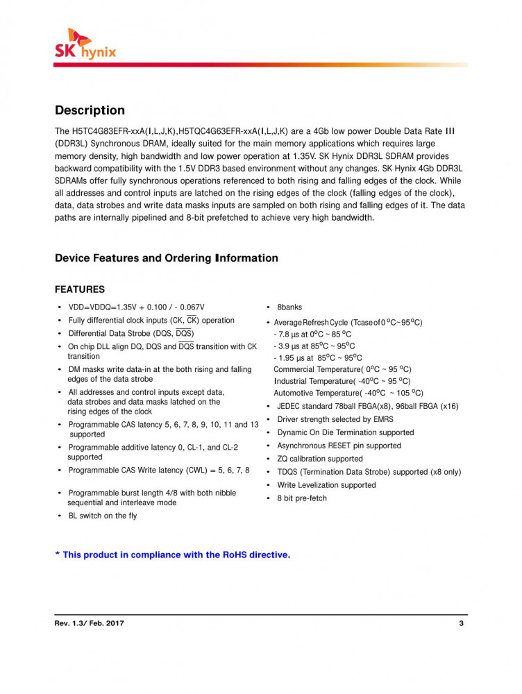 H5TC4G63EFR-RDAR datasheet page 3