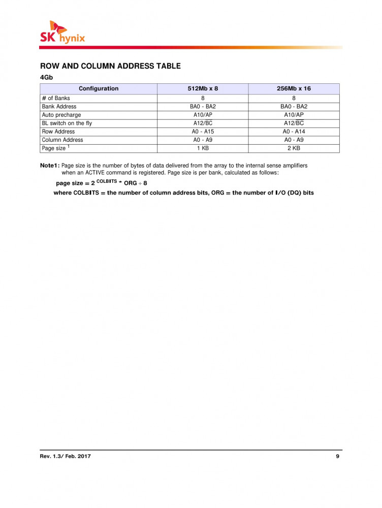 H5TC4G63EFR-RDAR datasheet page 9