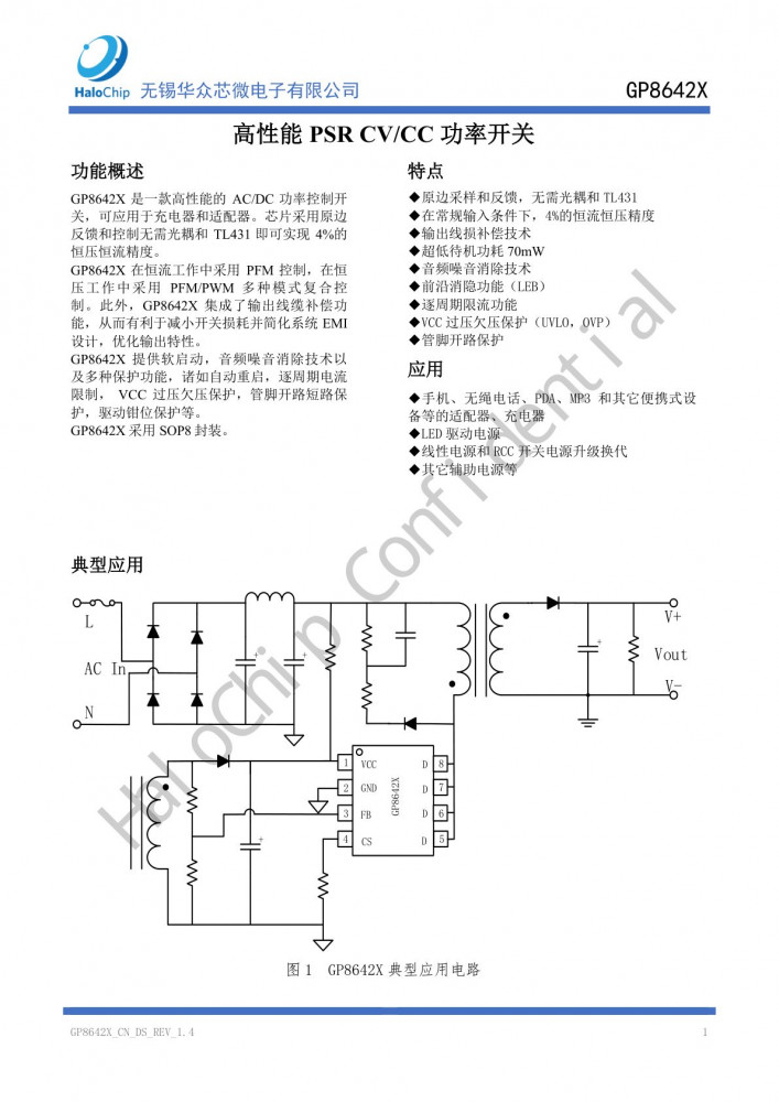 GP8642H datasheet page 1
