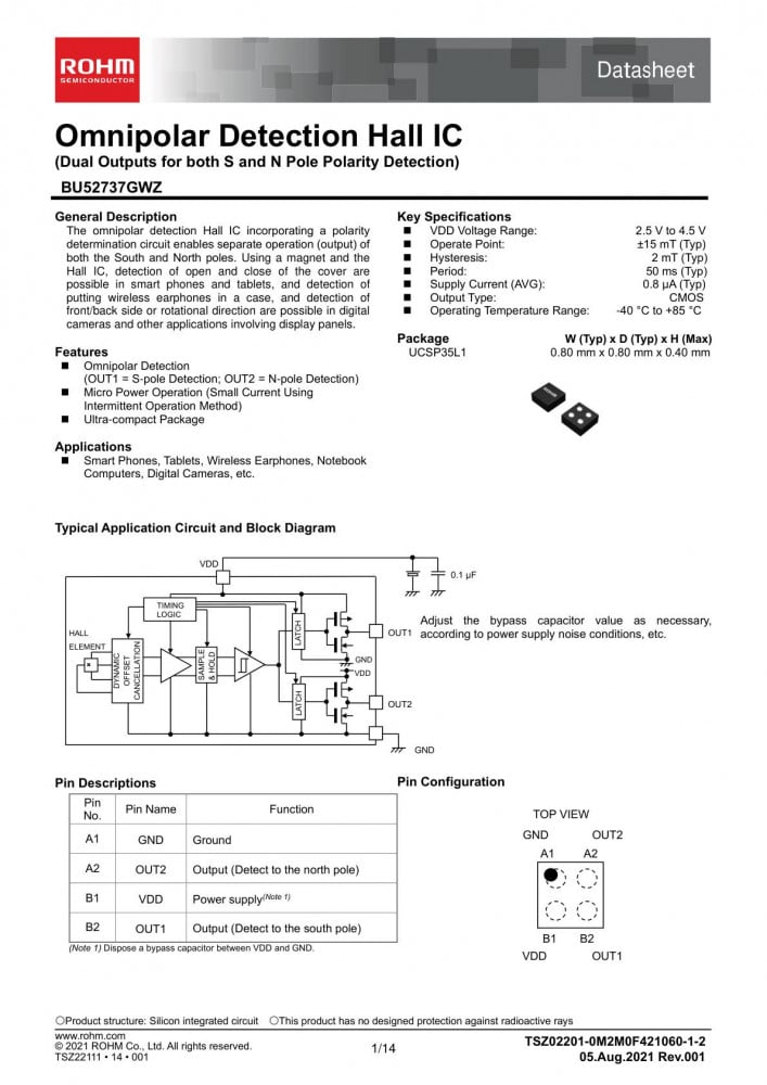BU52737GWZ-E2 datasheet page 1