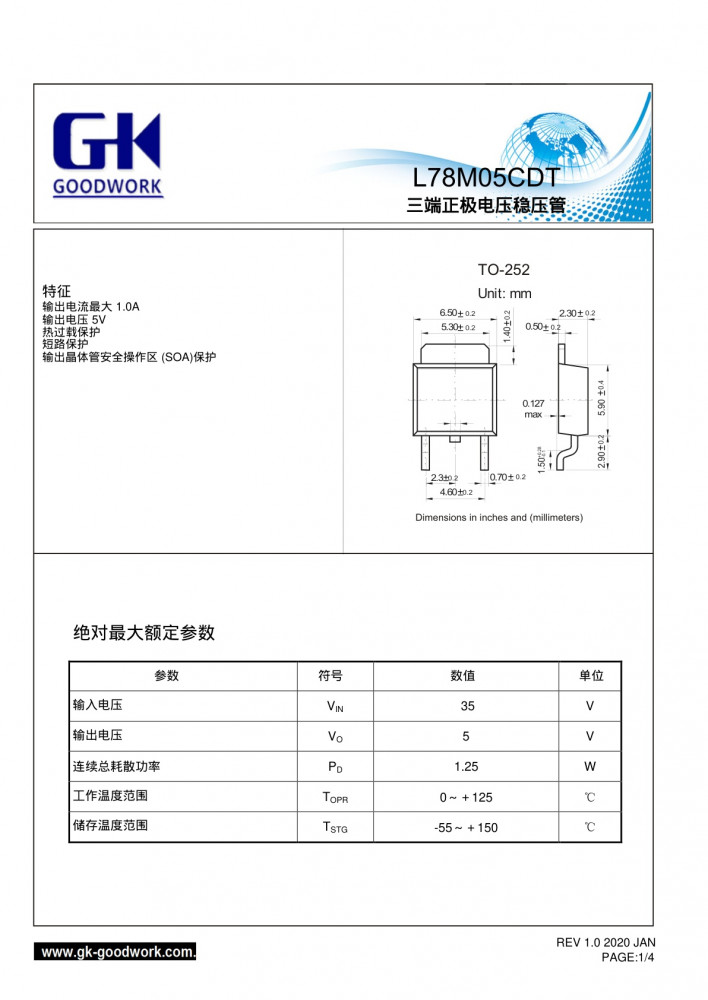 L78M05CDT-GK datasheet page 1