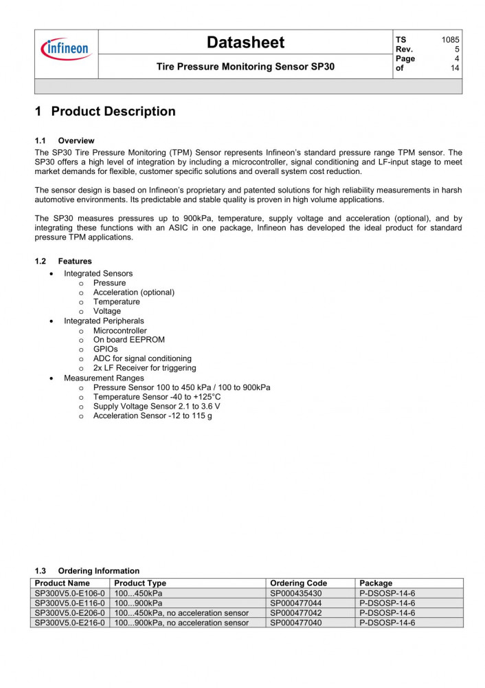 SP30 datasheet page 4