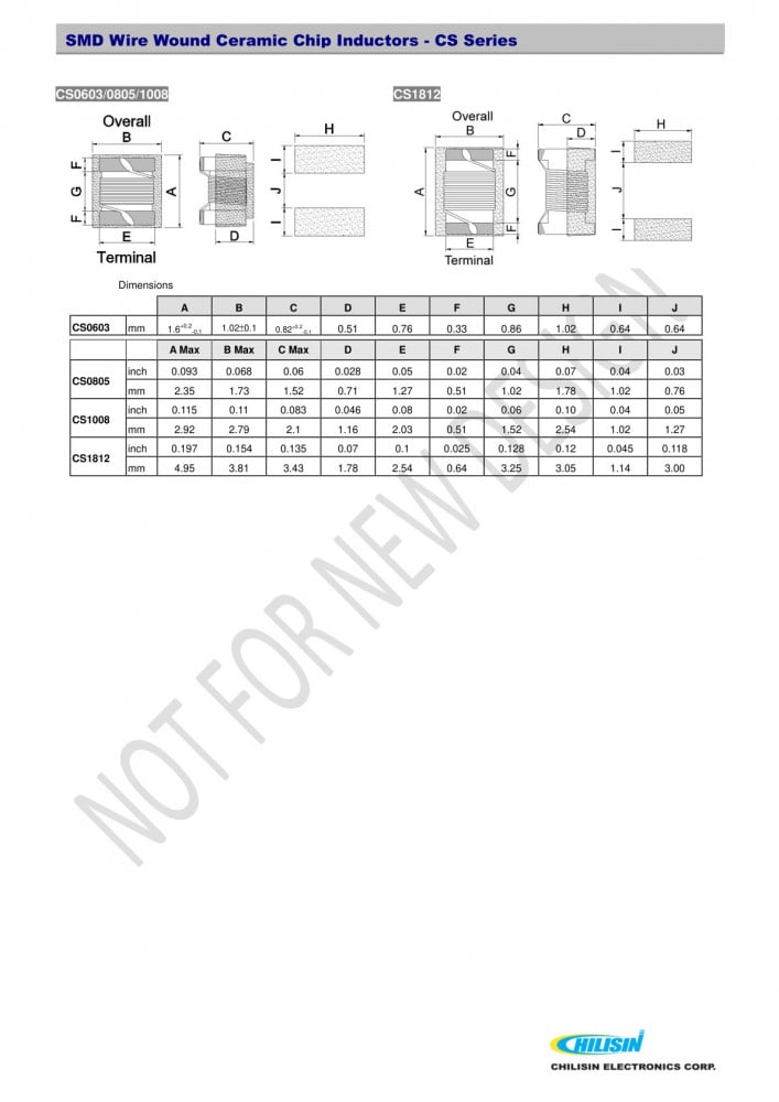 Chilisin CS Series datasheet page 3