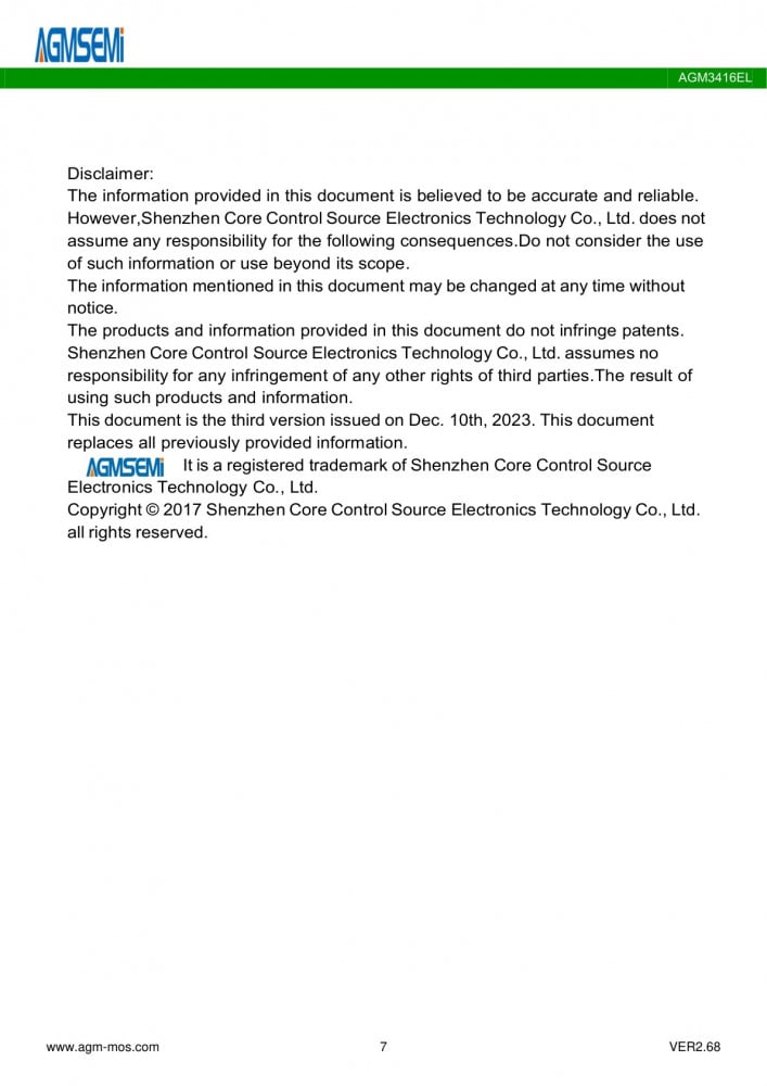 AGM3416EL datasheet page 7